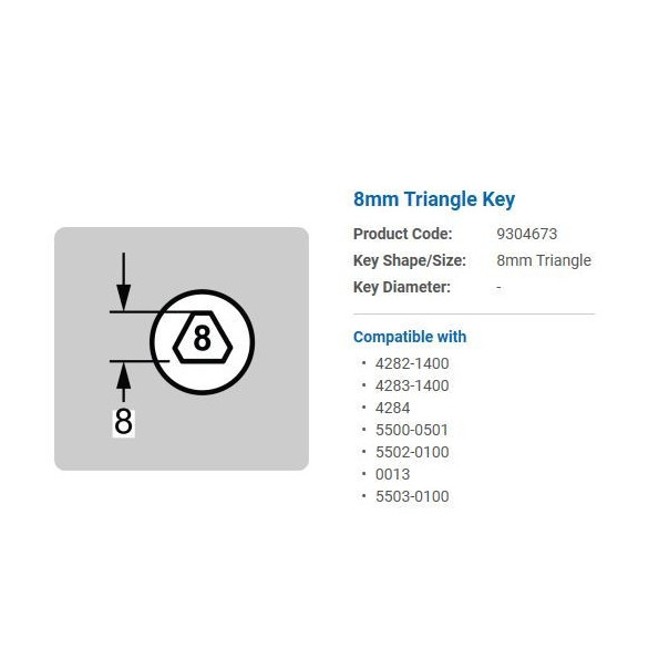 TR2 8mm Triangle Spanner Key