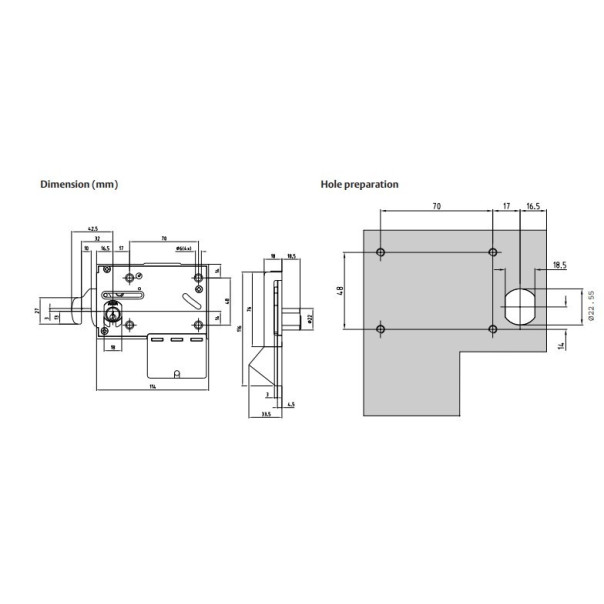 Assa Classic Coinlock 29mm, Wet Area, Coin Operated Lock